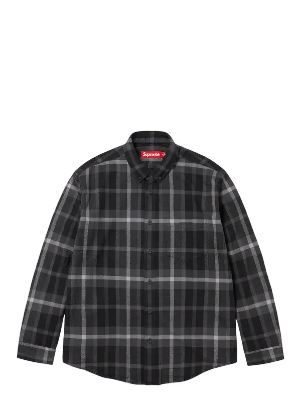 Supreme Plaid Flannel Shirt - Black