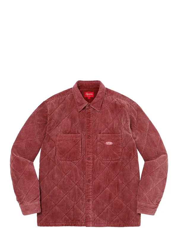 Supreme Quilted Corduroy Shirt 'rust - Red