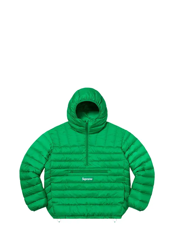 Supreme Micro Down Half Zip Hooded Pullover - Green