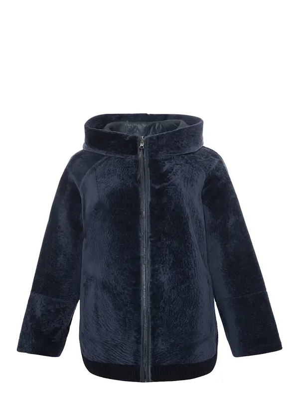 Gorski Reversible Zip Hooded Jacket - Dark Blue/dark Blue