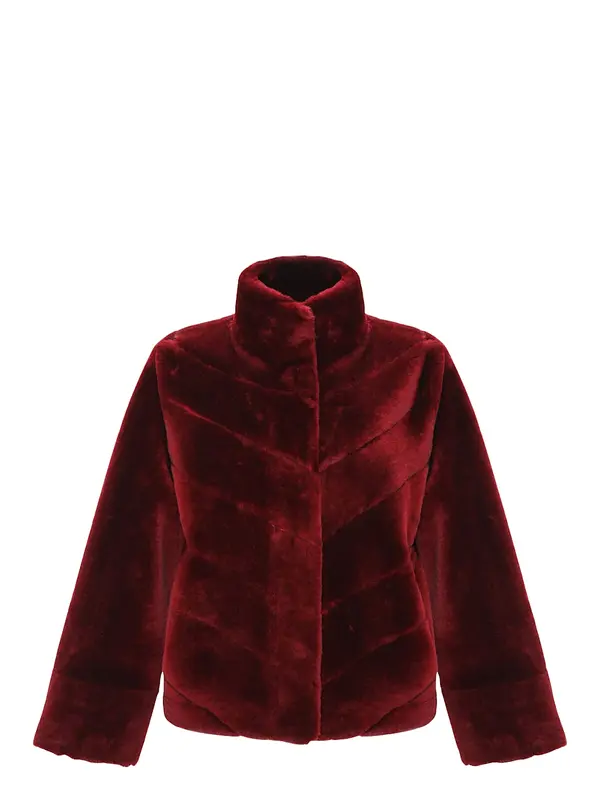 Gorski Reversible Chevron Merino Lamb Shearling Jacket - Wine/wine