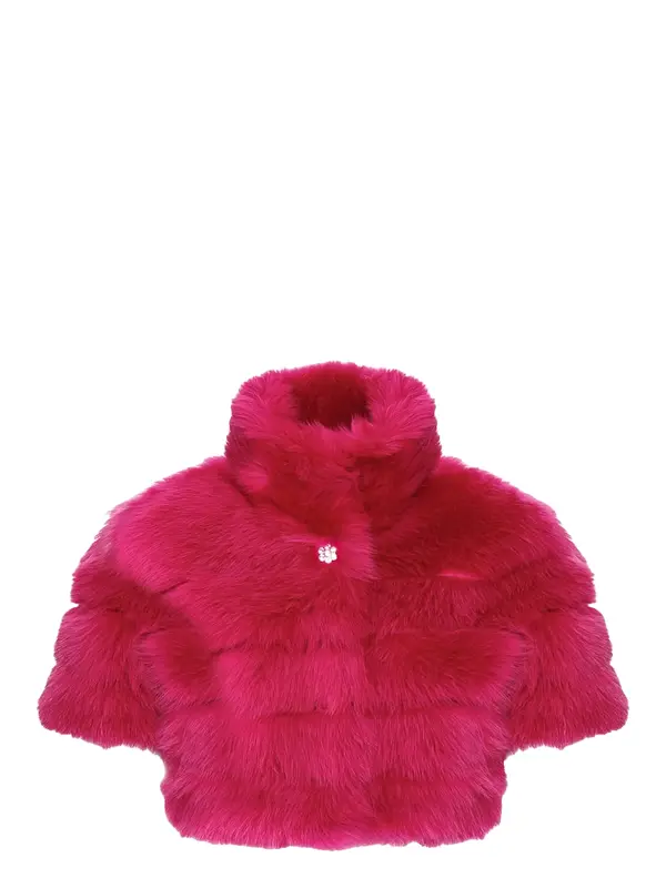 Gorski Reversible Merinillo Shearling Bolero - Magenta/magenta