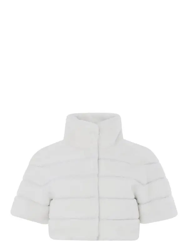 Gorski Reversible Shearling Lamb Bolero - White/white