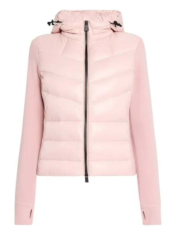 Moncler Puffer Fleece Zip-up Cardigan - Pink
