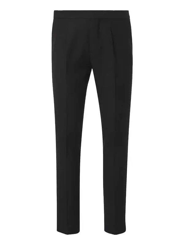 Brunello Cucinelli Silk, Wool, And Mohair Straight Pants - Black