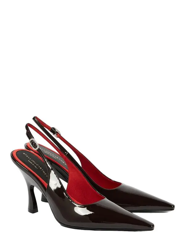 Stella McCartney Elsa Faux Leather Slingback Pumps - Brown
