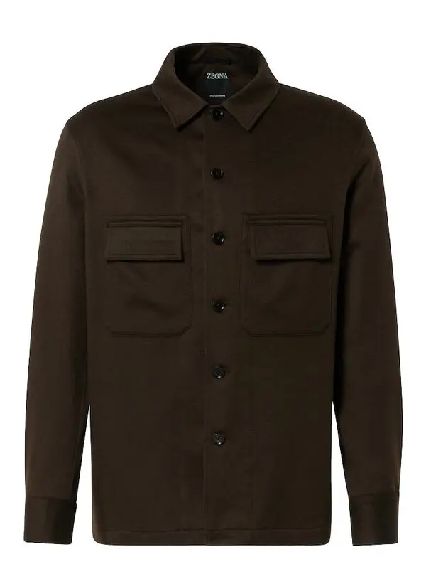 Zegna 100% Cashmere Overshirt Dark - Brown