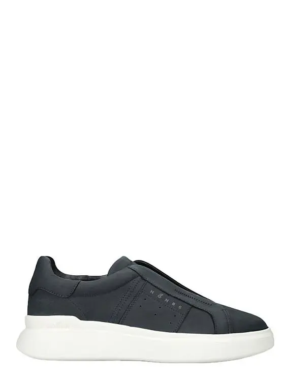 Hogan Fascia Slip-on Logo-embossed Suede Low-top Trainers - Navy