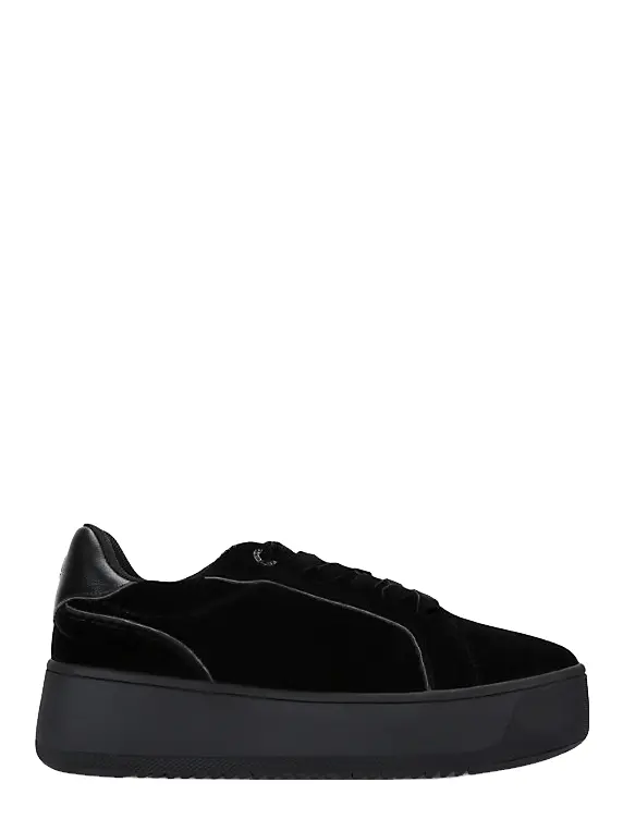 Kurt Geiger Light Velvet Platform Low-top Trainers - Black