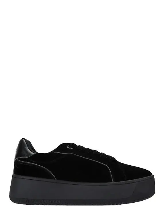 Kurt Geiger Light Velvet Platform Low-top Trainers - Black