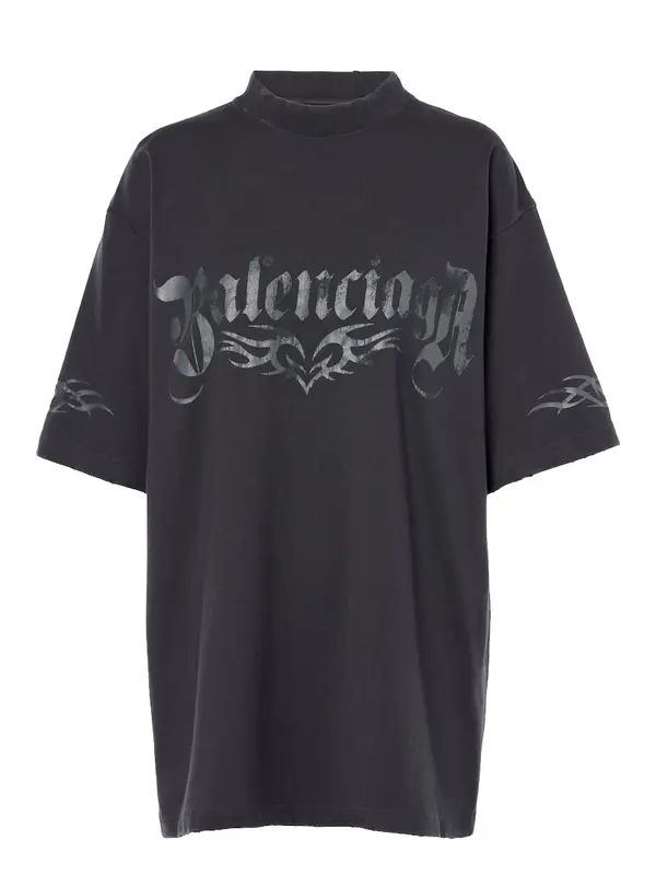 Balenciaga Logo Oversized T-shirt - Black