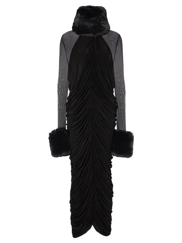 Magda Butrym Ruched Maxi Dress - Black