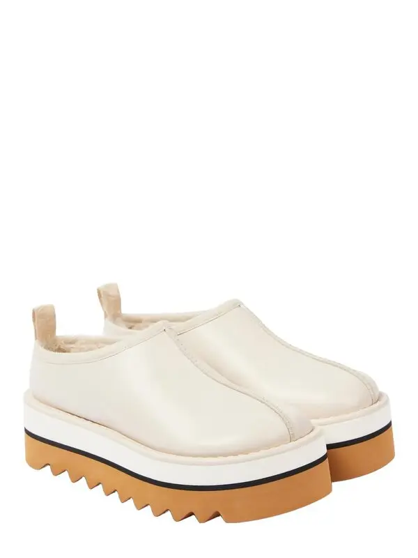 Stella McCartney Sneak-elyse Faux Leather Mules - Beige
