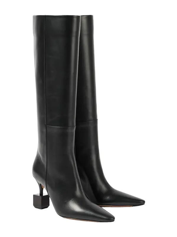 Jacquemus The Bisou Leather Knee-high Boots - Black
