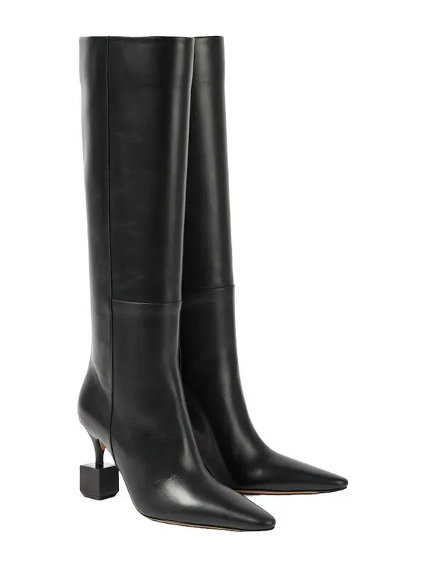 Jacquemus Bisou Knee-high Leather Boots - Black