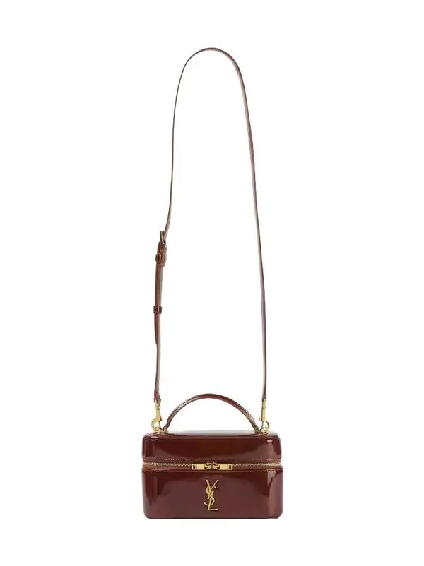 Saint Laurent Patent Leather Vanity Bag - Brown