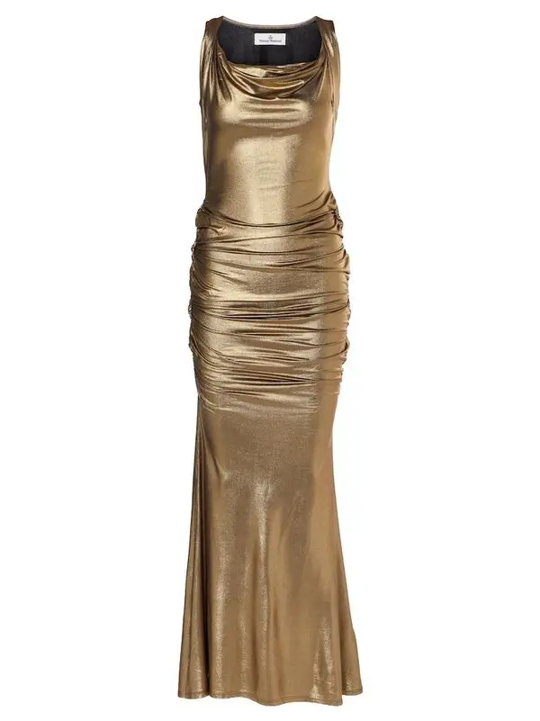 VIVIENNE WESTWOOD Liz Draped Jersey Gown - Gold