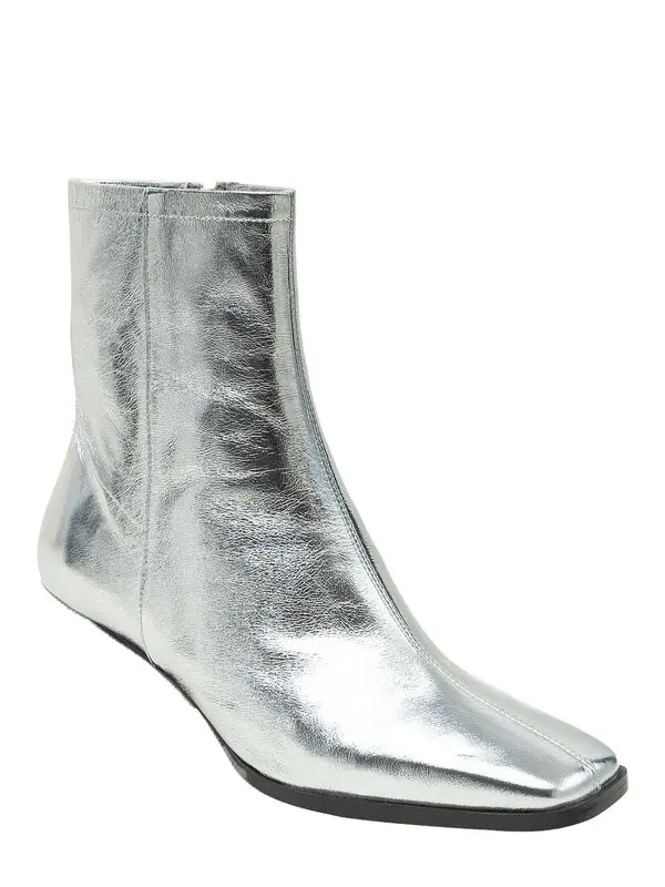 Linea Paolo Saylor Leather Boots - Silver