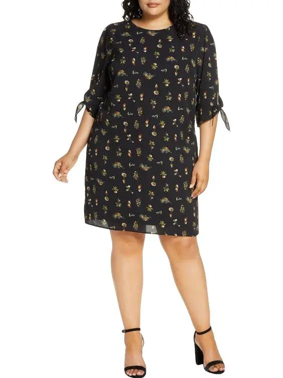 KIYONNA Manhattan Shift Dress - Potted Plant Print