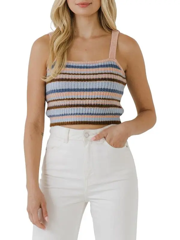English Factory Stripe Ribbed Tank Top - Multi