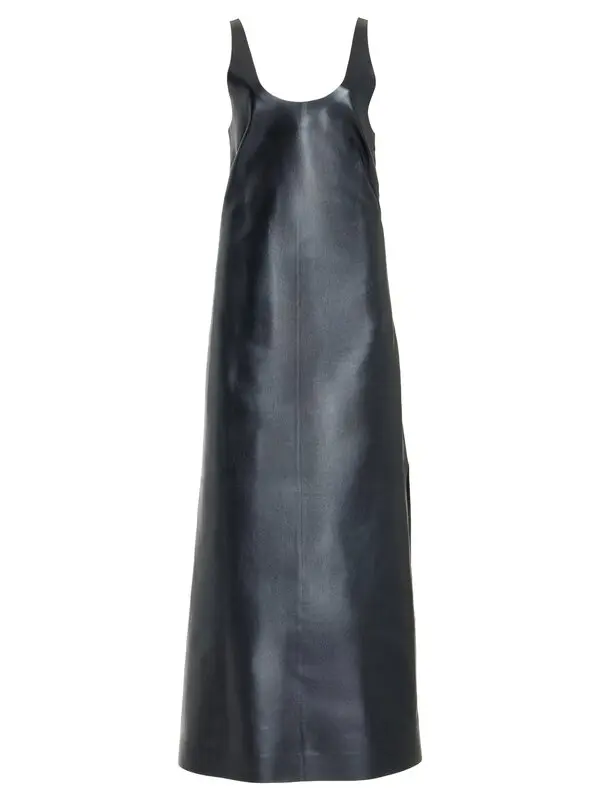 Gabriela Hearst Ellson Dress In Metallic Nappa Leather - Black