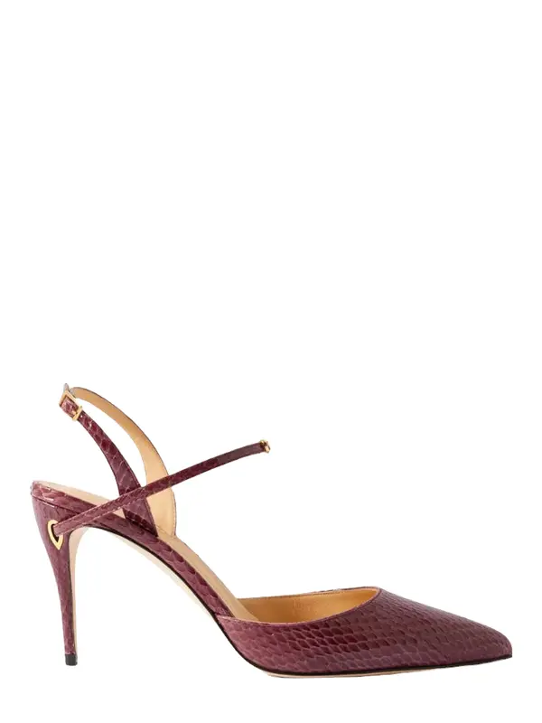 Jennifer Chamandi Vittorio 85 Elaphe Slingback Pumps - Burgundy