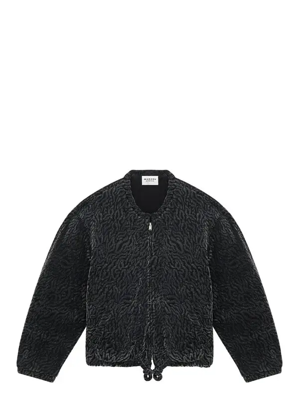 MARANT ETOILE Abelina Zebra Velvet Bomber Jacket - Metallic Black