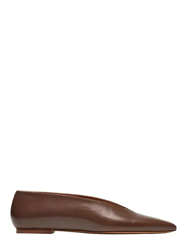 EMME PARSONS Pointy Flat - Chocolate Kidskin