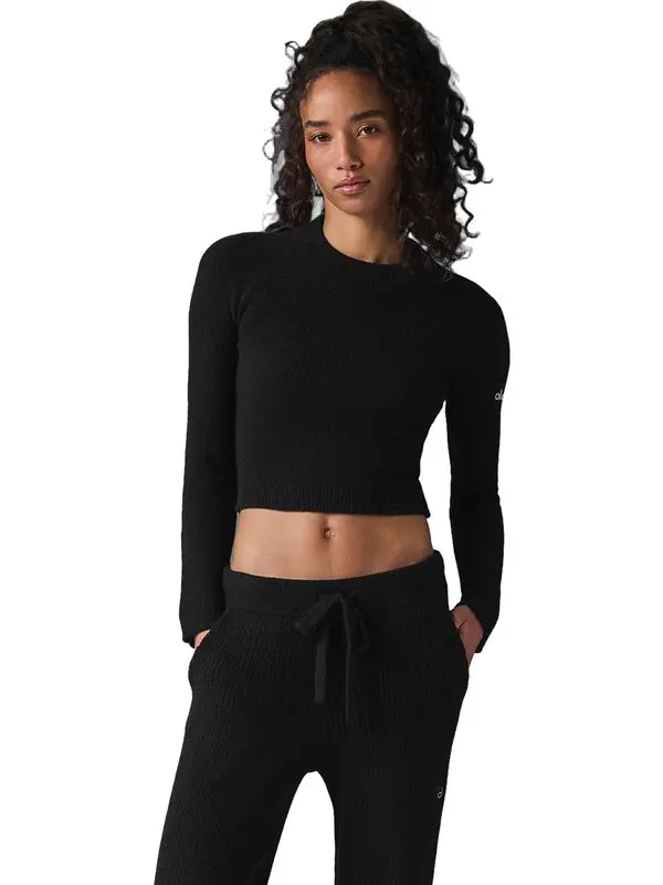 Alo Yoga Snuggle Up Long Sleeve Top - Black