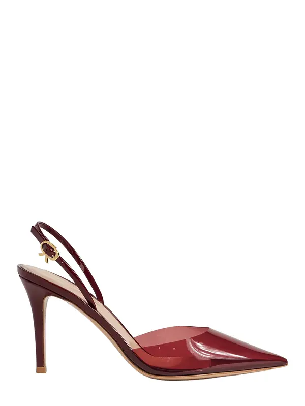 GIANVITO ROSSI Ribbon D'orsay 85 Slingback Pumps - Claret