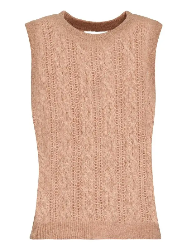 Naadam Cable-knit Cashmere Vest - Sand