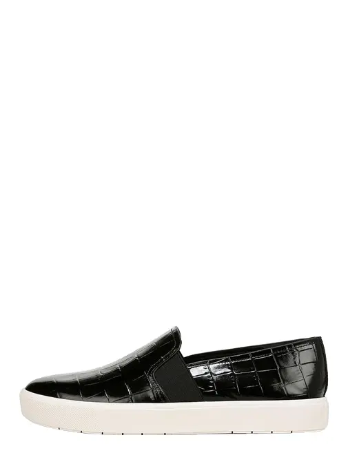 Vince Blair Croc-embossed Leather Sneakers - Black