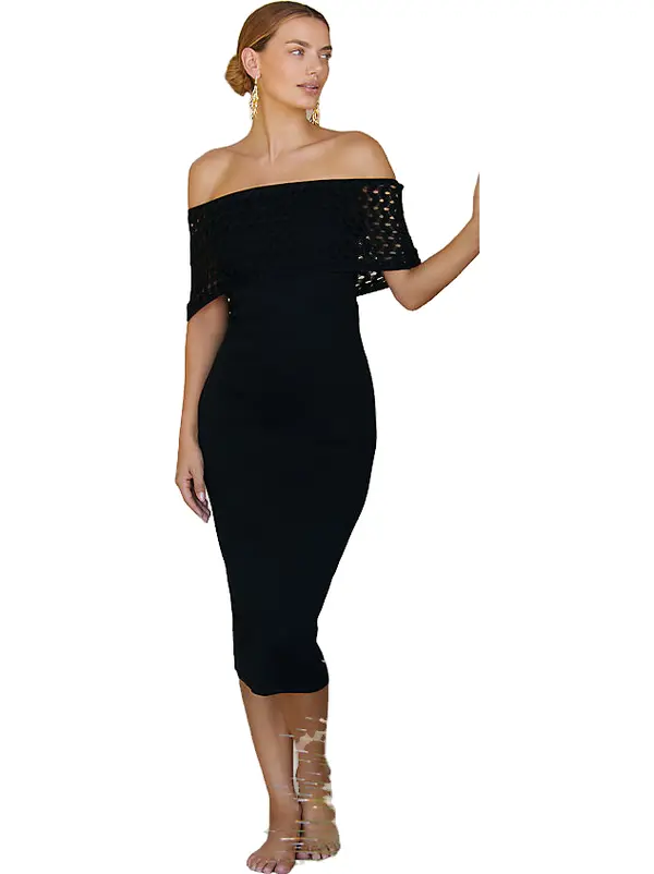Peixoto Avril Knit Midi Dress - Black