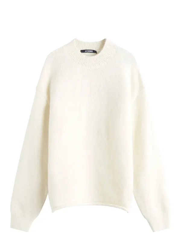 Jacquemus Back Logo Crew Jumper - Light Beige