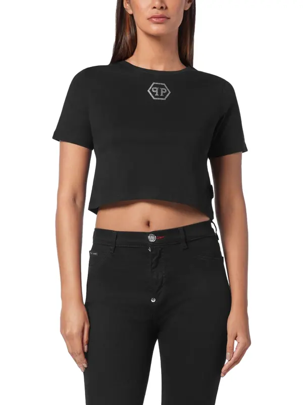 Philipp Plein Hexagon Rhinestone T-shirt - Black