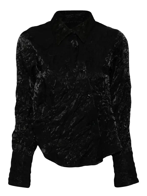 SONG FOR THE MUTE Cropped Shirt - Black