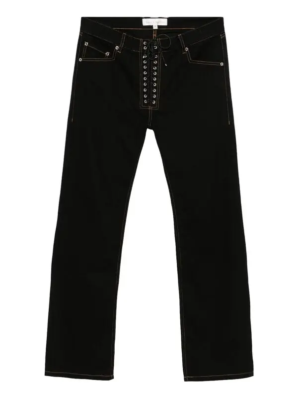 LUDOVIC DE SAINT SERNIN Straight-leg Lace-up Jeans - Black