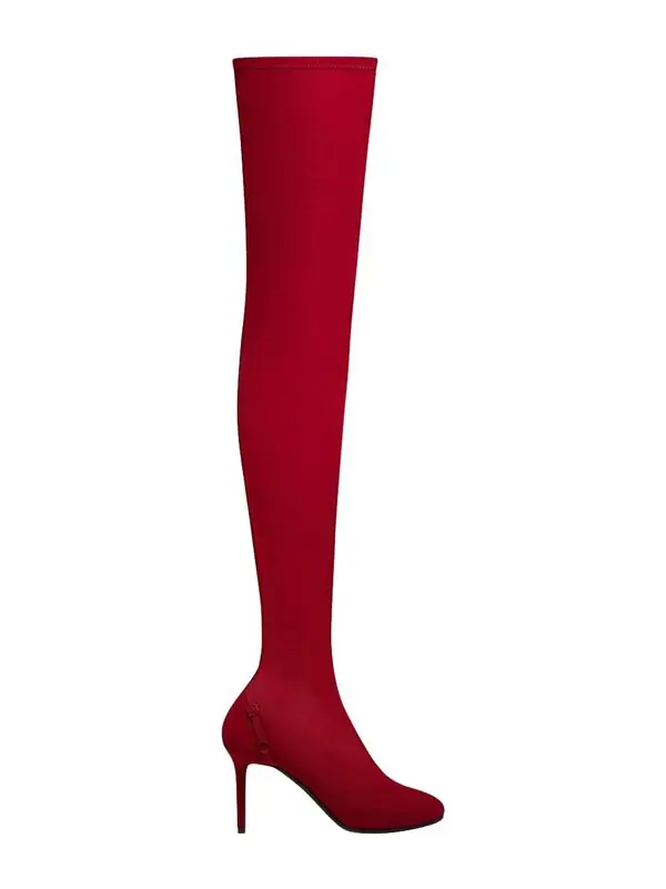 COURREGES Oblique Thigh-high Boots - Red