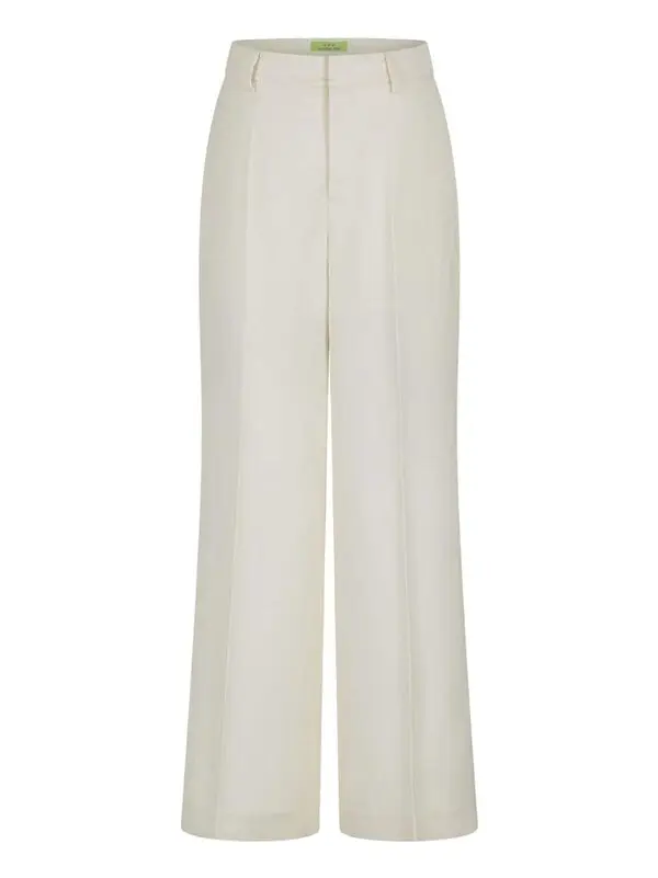 Shanghai Tang Silk Straight-leg Trousers - White