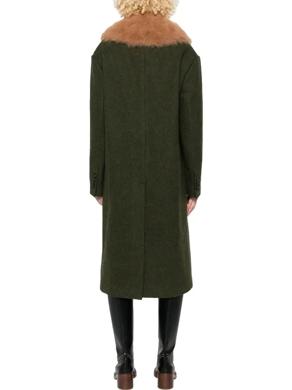 Bally Shearling-collar Coat - Green