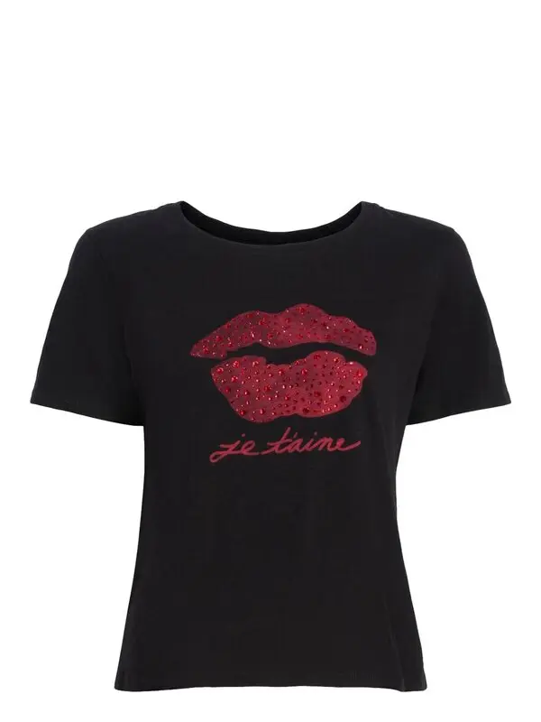 Cinq À Sept Kisses Je T'aime T-shirt - Black