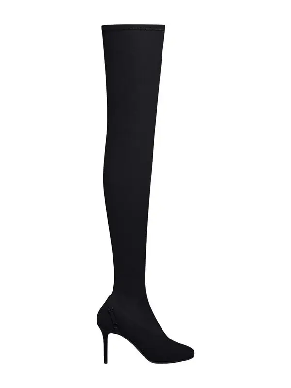 COURREGES Oblique Thigh-high Boots - Black