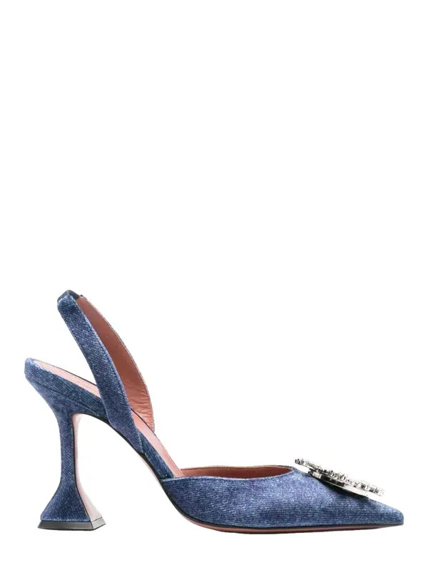Amina Muaddi 95mm Begum Slingback Pumps - Blue