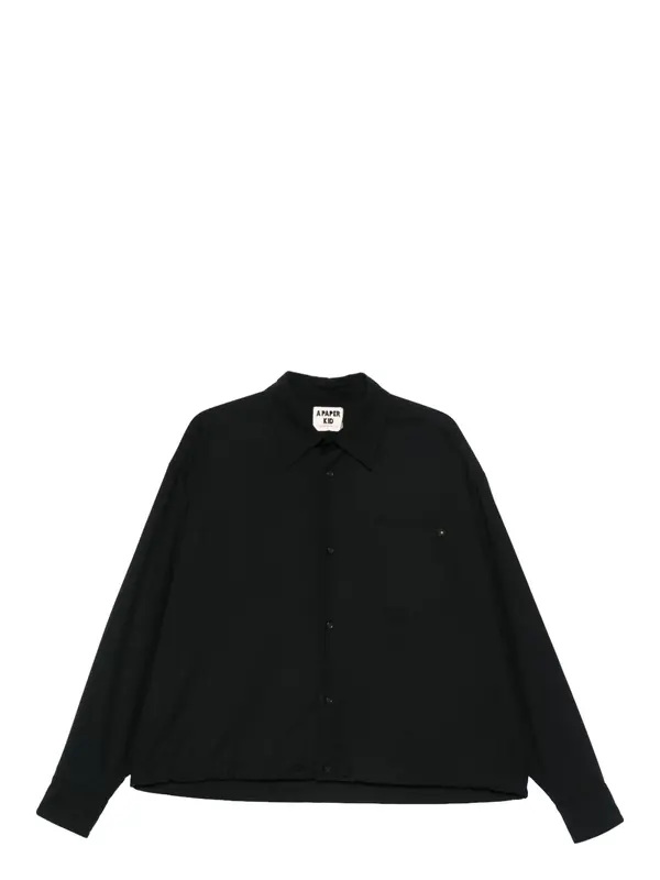 A PAPER KID Drawstring-hem Shirt - Black