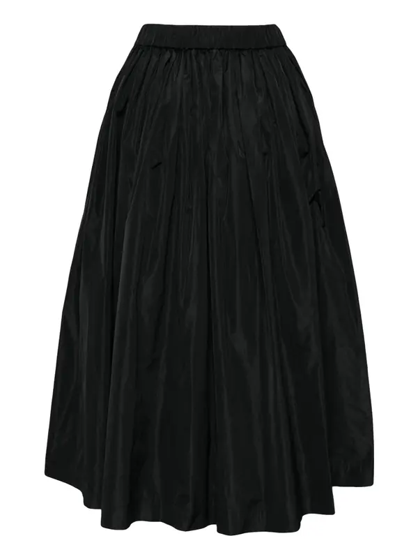 Biyan Pleated A-line Skirt - Black
