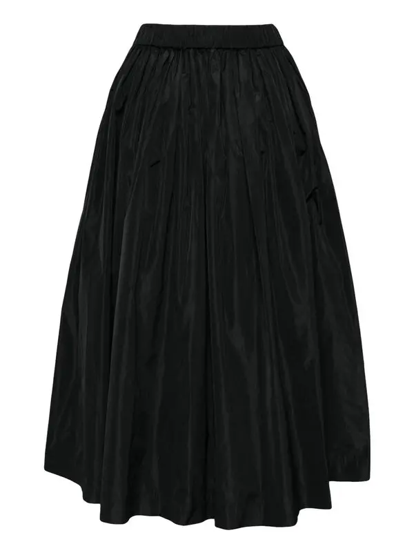 Biyan Pleated A-line Skirt - Black