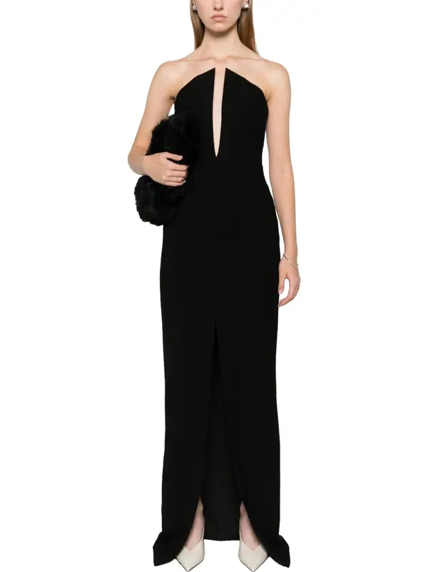 MONOT Spike-neckline Gown - Black