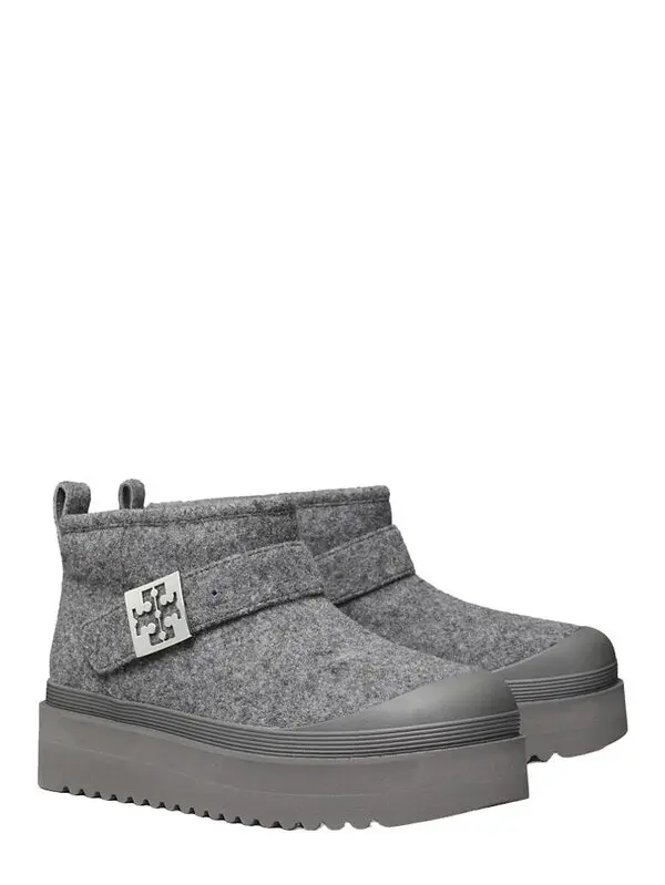 Tory Burch Mellow Shearling Platform Boot - Storm Cloud/silver