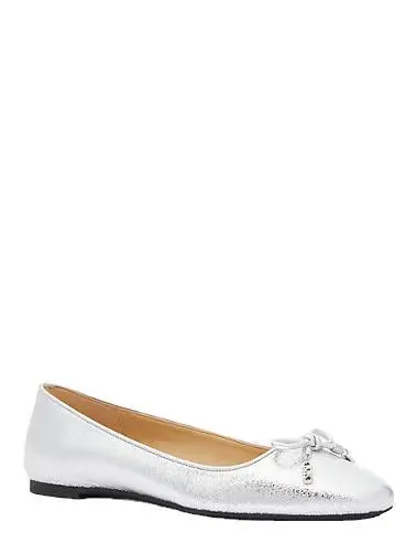 Michael Kors Nori Flex Metallic Leather Ballet Flat - Silver
