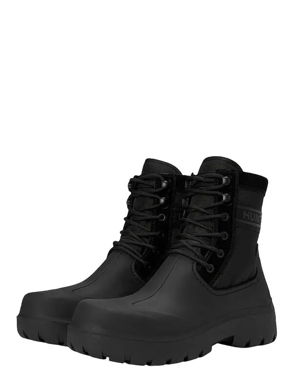 Hunter London Waterproof Lace-up Boots - Black